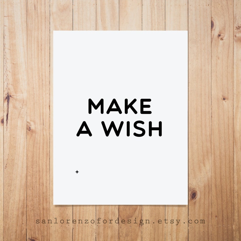 Make a wish Printable Wall Art Motivational Quote | Etsy