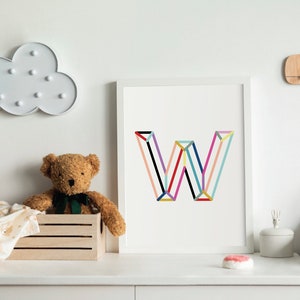 Poster Letter W for Nursery Initial Decor Modern Monogram Printable ...