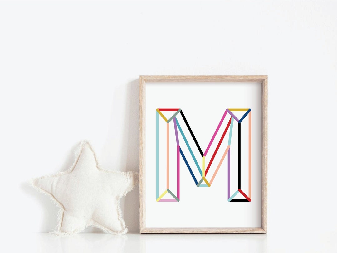 Initial Letter Wall Decor for Nursery Room Letter M Printable Wall Art ...