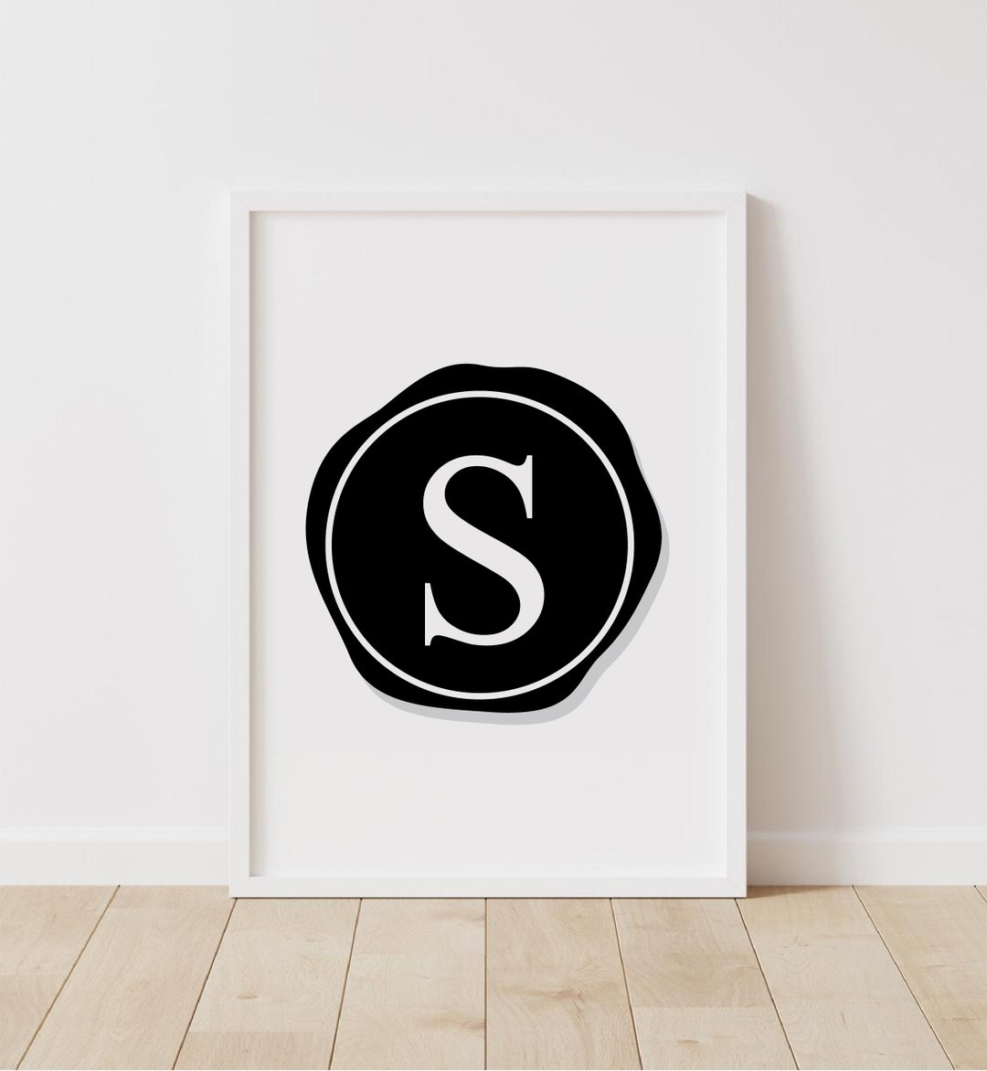 Custom Family Sign Wall Art Printable Black Wax Stamp With Family Name ...