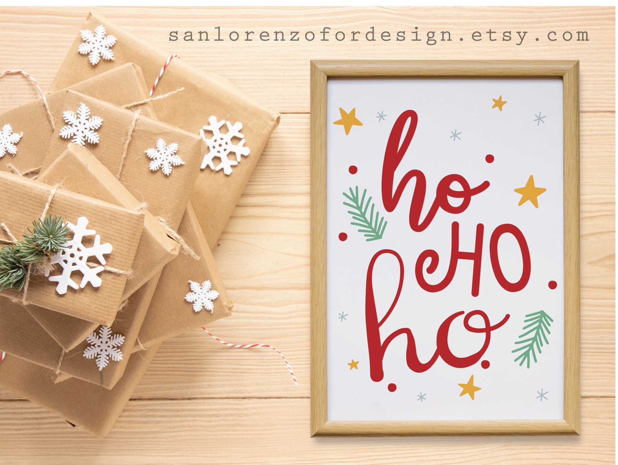 Santa Printable Wall Art Christmas Poster Holiday Decor Ho | Etsy