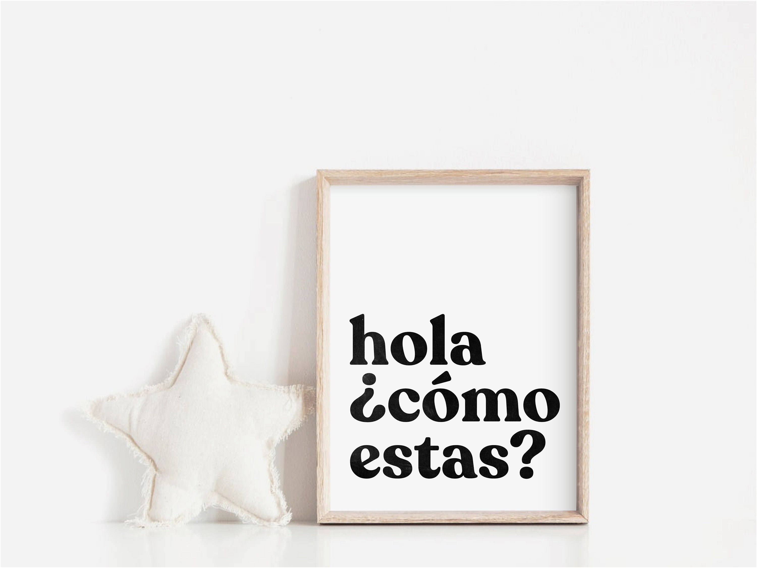 Hola Sign Hola Printable Wall Art Hello Languages Entryway | Etsy