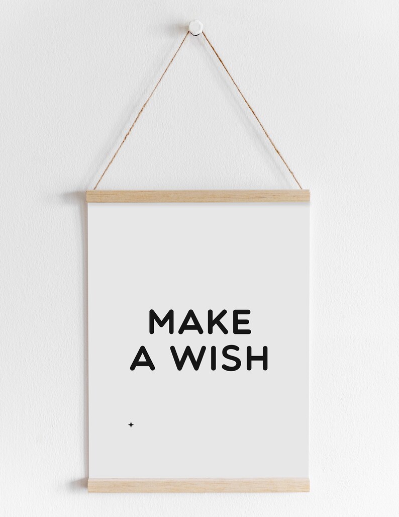 Make a wish Printable Wall Art Motivational Quote | Etsy
