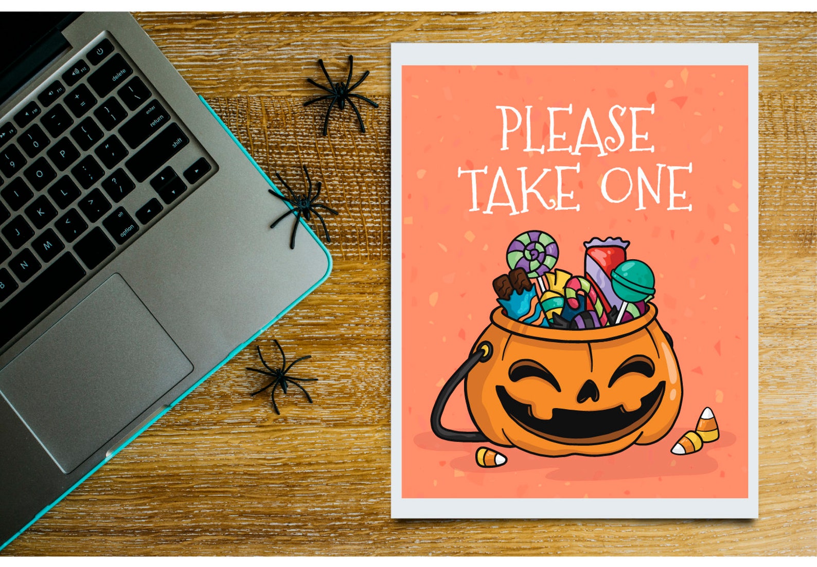 Halloween Candy Sign Please Take One Halloween Party Table - Etsy
