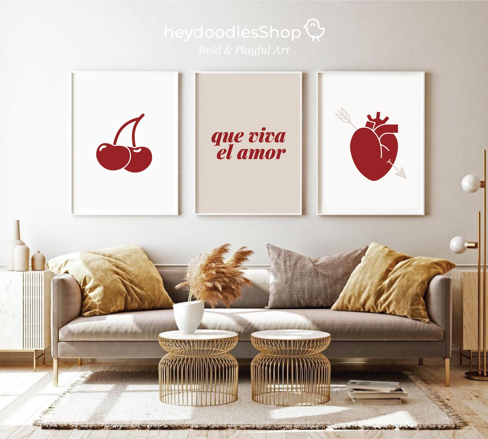 Valentines Day Wall Art Valentines Day Party Printable Bundle Gallery ...