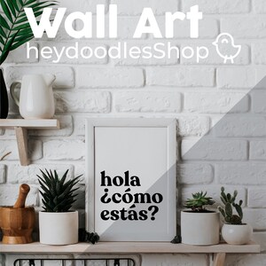 Hola Sign, Hola Printable Wall Art Hello Languages Entryway Decor ...