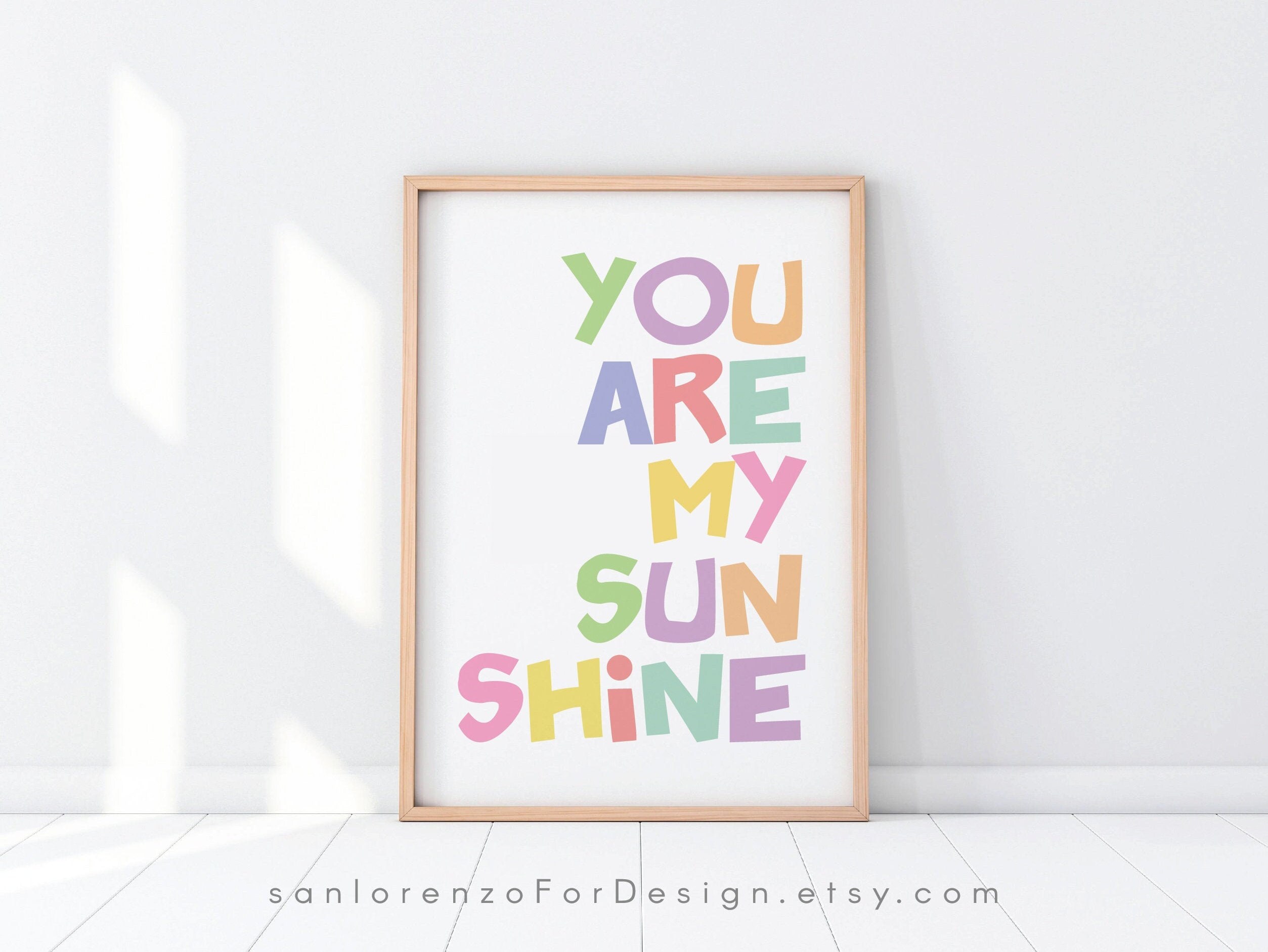 You Are My Sunshine Printable Wall Art Modern Boho Baby Room | Etsy
