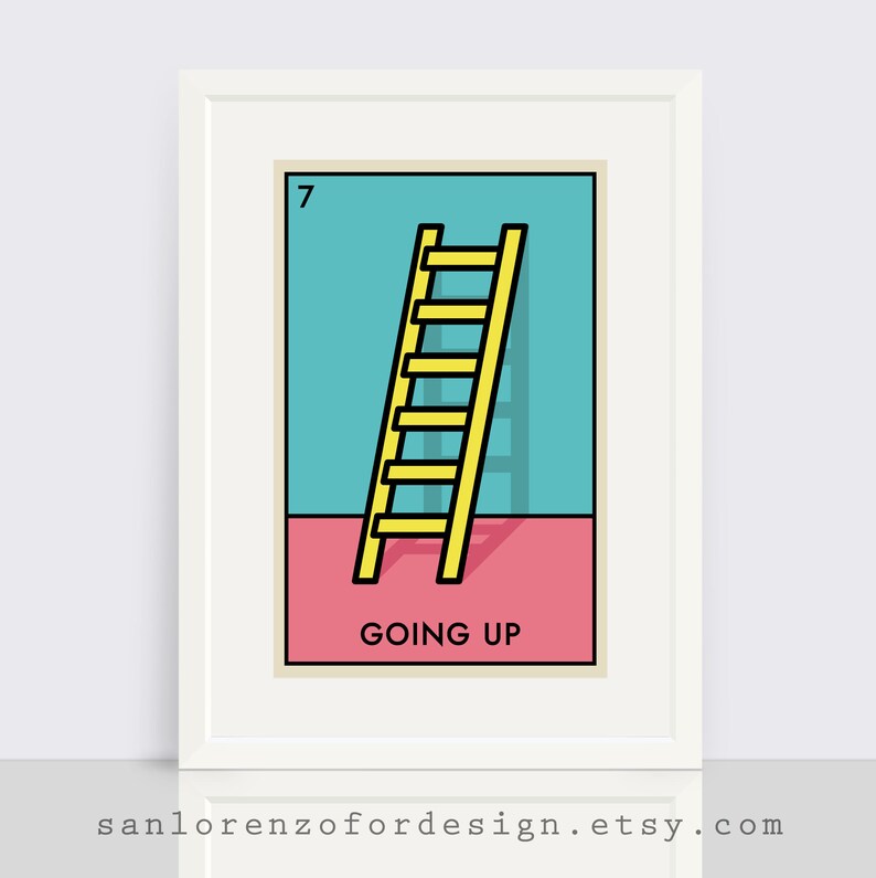 Mexican Bingo Game La Escalera Wall Art Ladder Illustration | Etsy