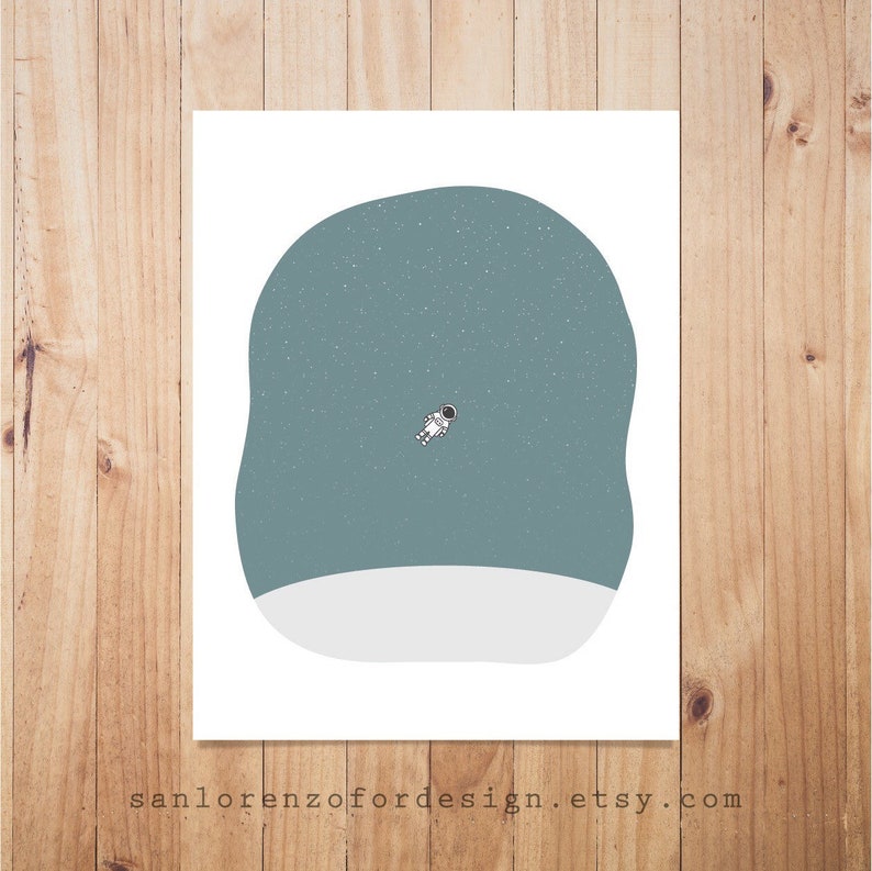 Spaceman Printable Wall Art Astronaut in Space Wall Art | Etsy