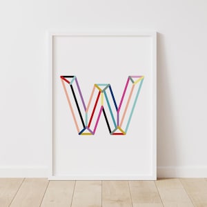 Poster Letter W for Nursery Initial Decor Modern Monogram Printable ...