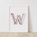 Poster Letter W for Nursery Initial Decor Modern Monogram Printable ...
