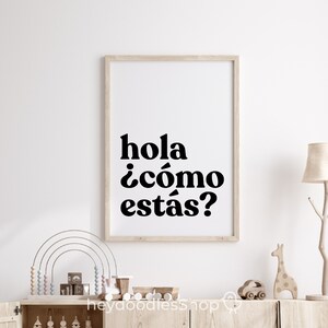 Hola Sign, Hola Printable Wall Art Hello Languages Entryway Decor ...