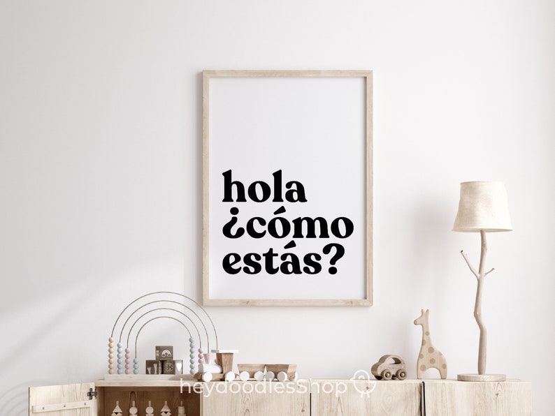 Hola Sign, Hola Printable Wall Art Hello Languages Entryway Decor ...