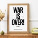 War is Over Printable Wall Art John Lennon Quote Poster Happy Christmas ...