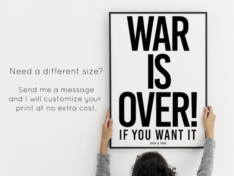 War Is Over Printable Wall Art John Lennon Yoko Ono Happy | Etsy