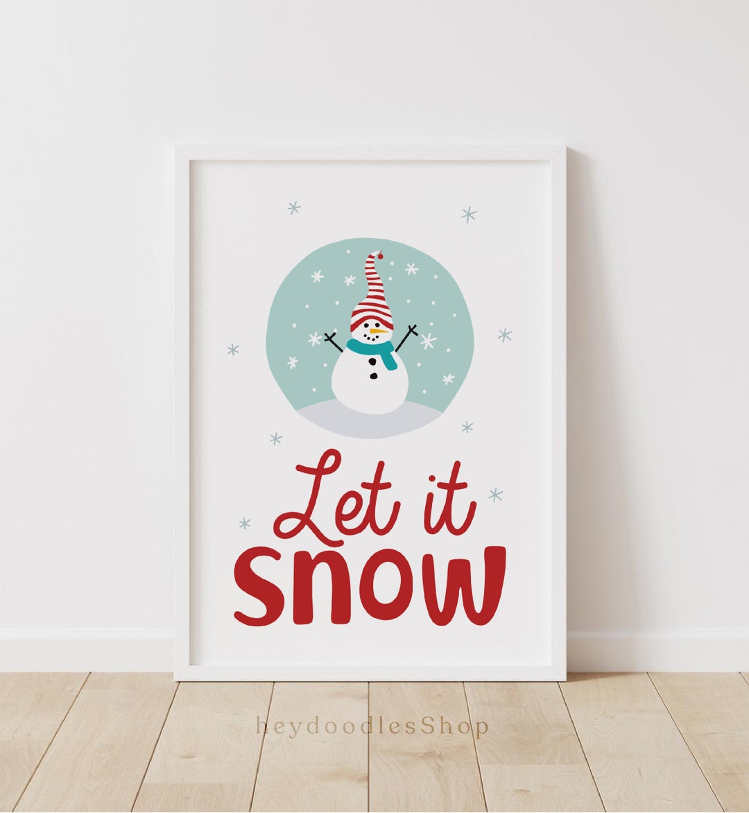 Christmas Printable Wall Art, Let It Snow, Christmas Wall Decor, Snow ...
