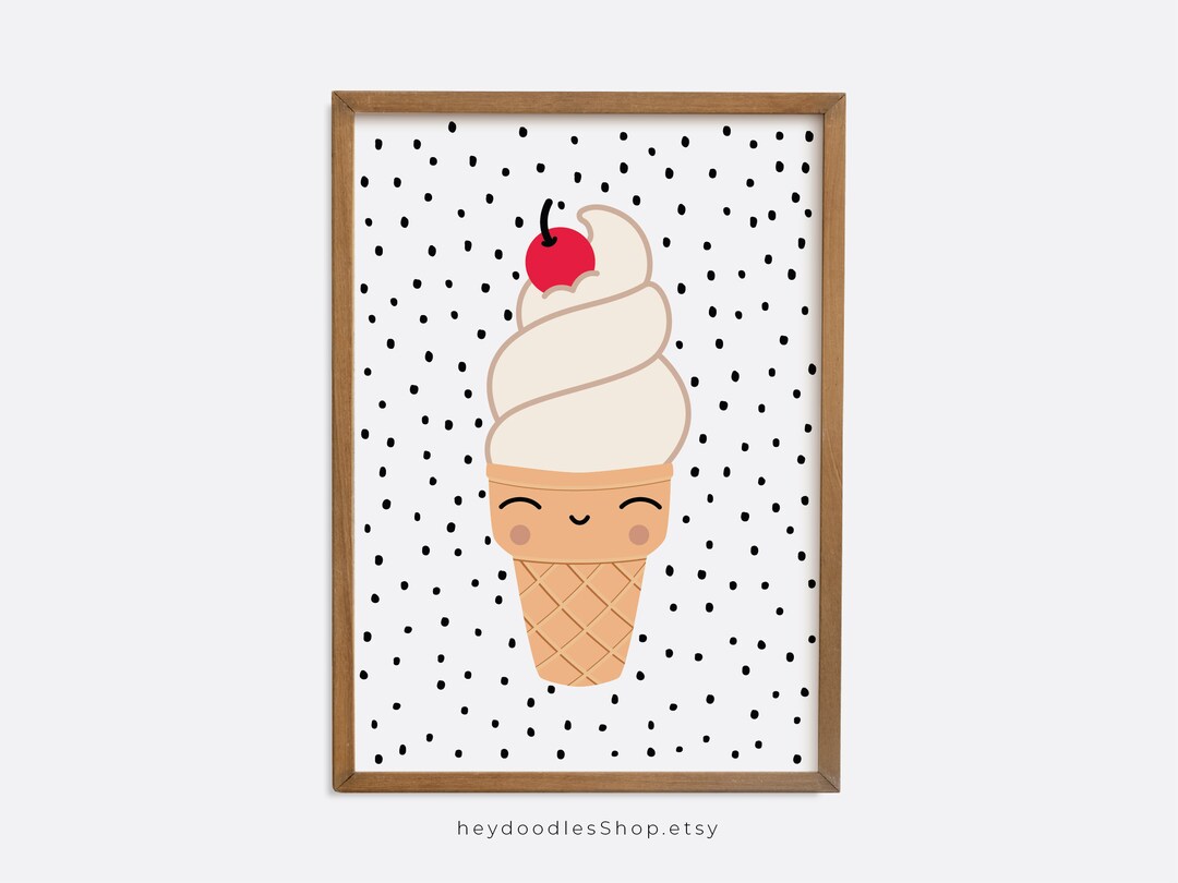 Ice Cream Printable Wall Art Kids Room Summer Printable - Etsy