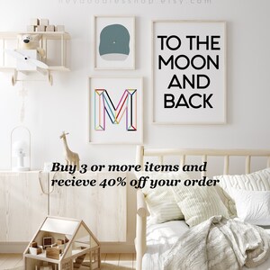 To the Moon and Back Printable Wall Art Digital Print Neutral Wall Art ...