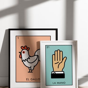 Loteria Mexicana La Mano Printable Wall Art, Mexican Folk Art, Mexican ...