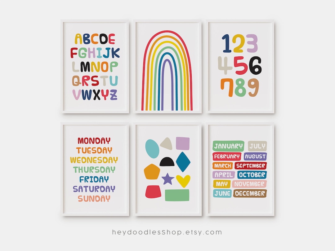 Toddler Playroom Wall Art, Alphabet Poster, Classroom Decor ...