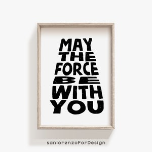 Star Wars for Kids May The Force Be With You Star Wars Wall | Etsy