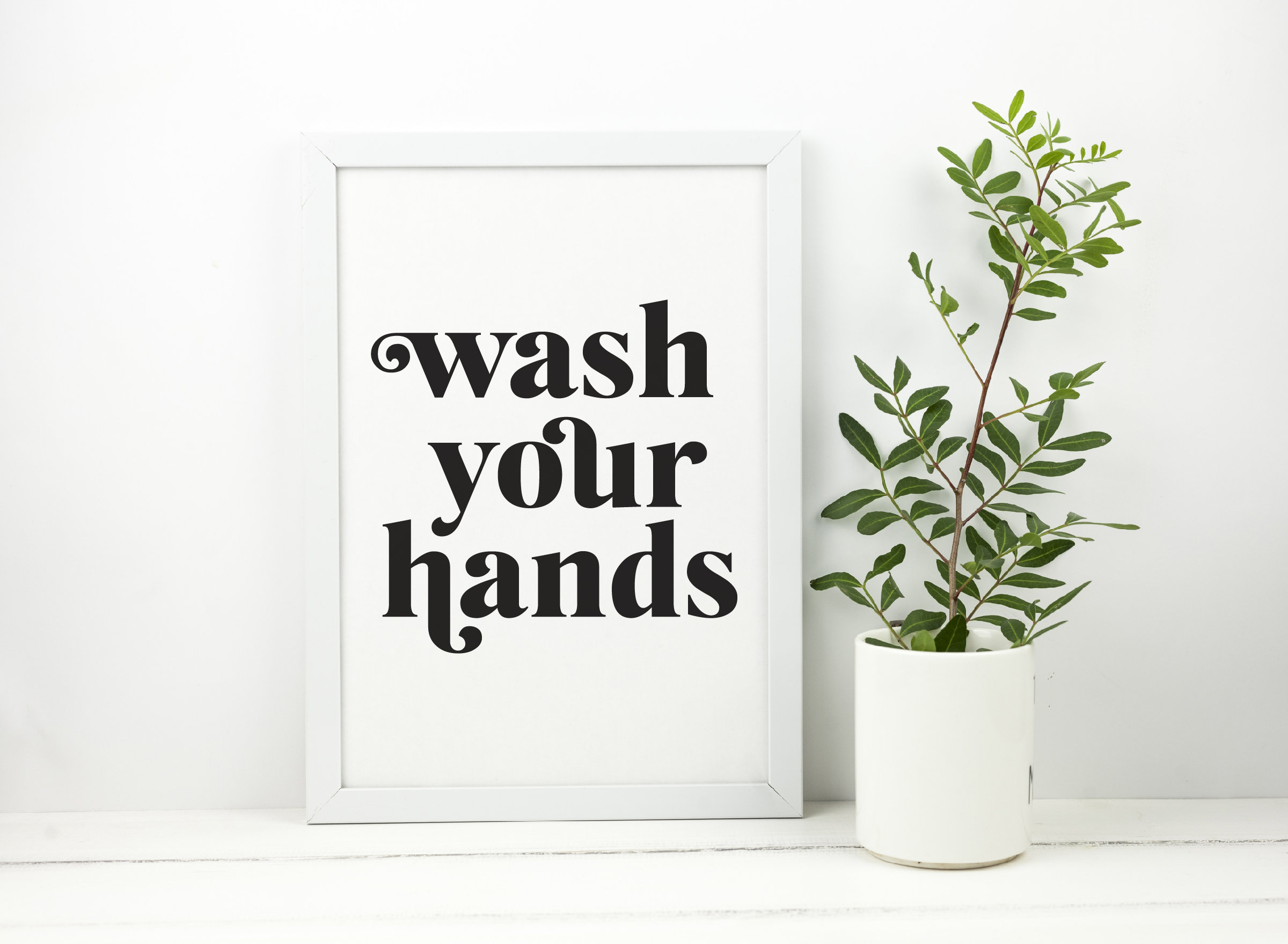 Bathroom Wall Decor, Wash Your Hands Sign for Kids, Printable Wall Art ...