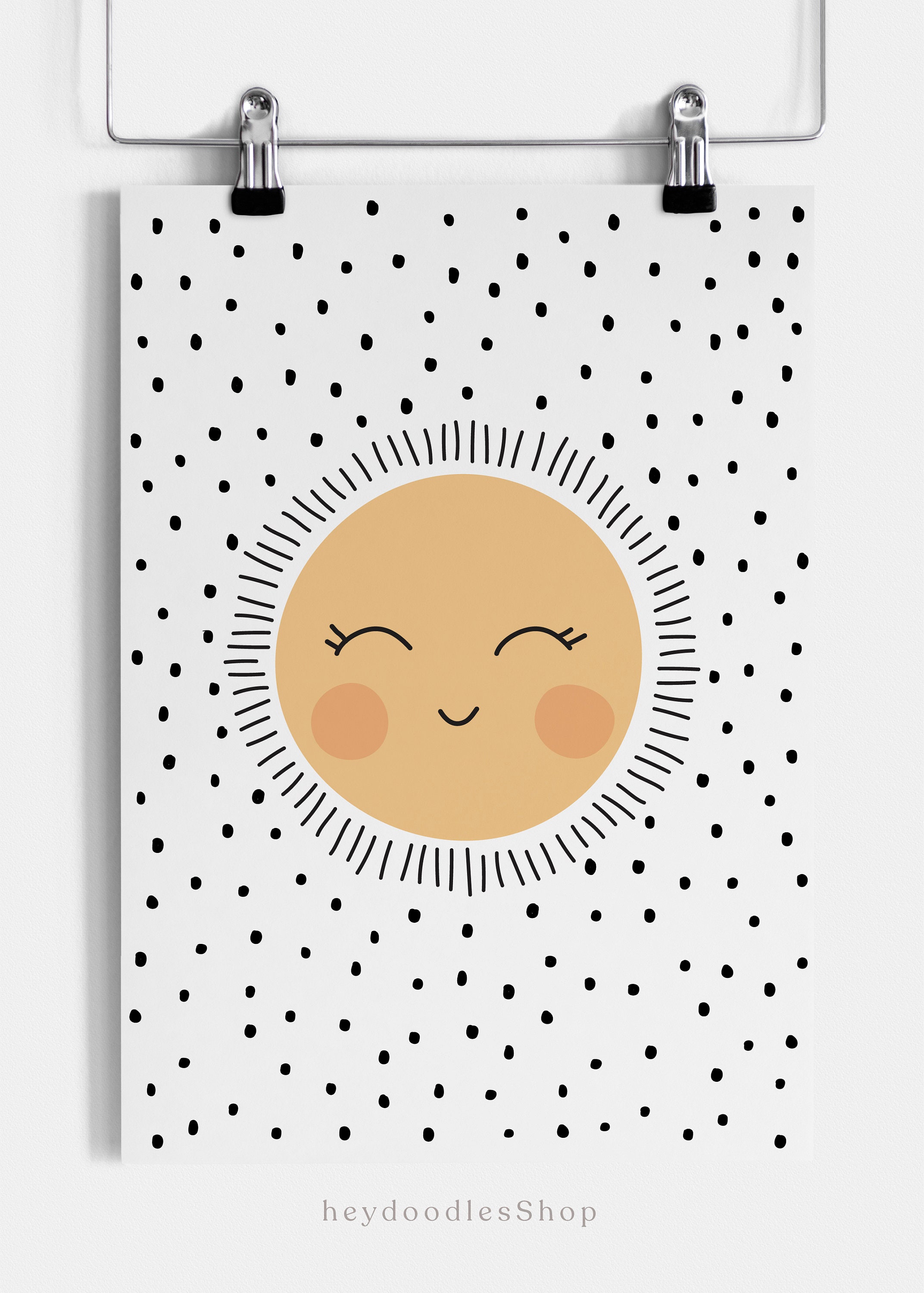 Happy Sun Printable Wall Art Sunshine Nursery Print Boho Sun | Etsy