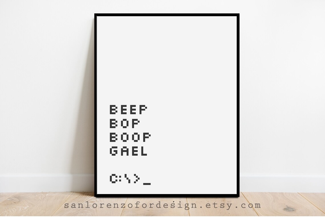 Beep Bop Boop Robot and Custom Child's Name Wall Art | Etsy