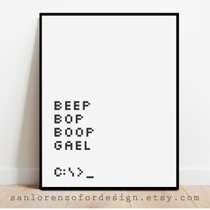 Beep Bop Boop Robot and Custom Child's Name Wall Art - Etsy