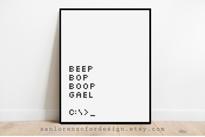 Beep Bop Boop Robot and Custom Child's Name Wall Art | Etsy