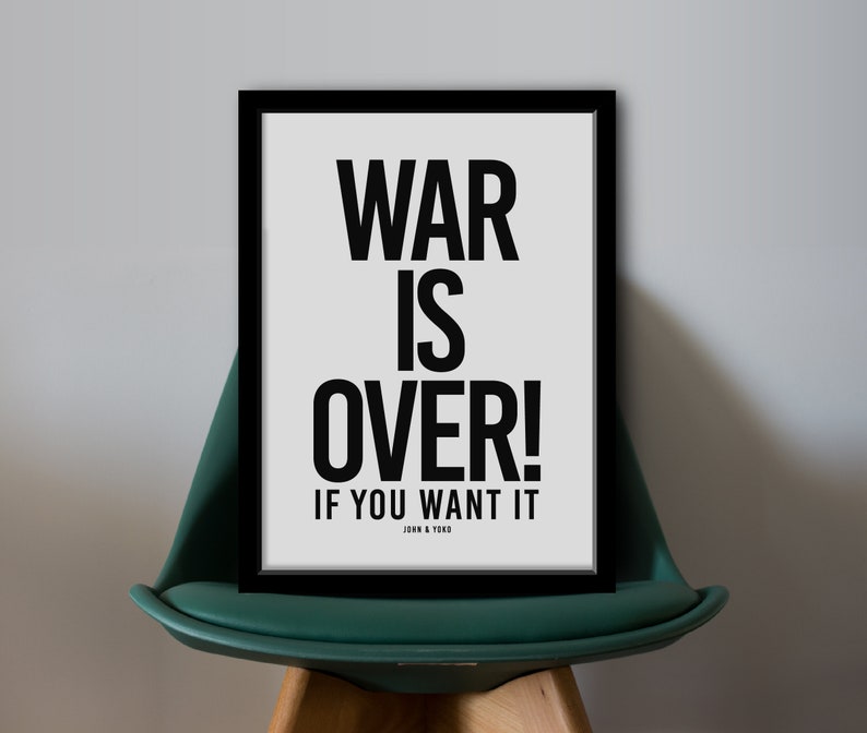 War is Over Printable Wall Art John Lennon Yoko Ono Happy - Etsy