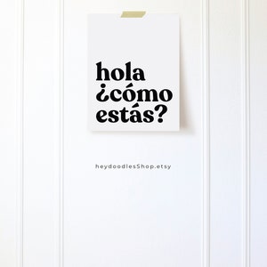 Hola Sign Hola Printable Wall Art Hello Languages Entryway - Etsy