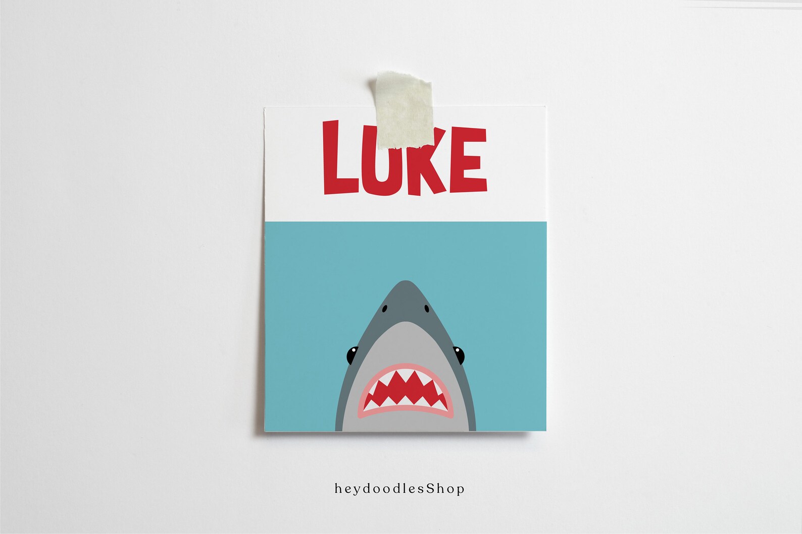 Custom Name Shark Printable Personalized Printable Wall Art - Etsy