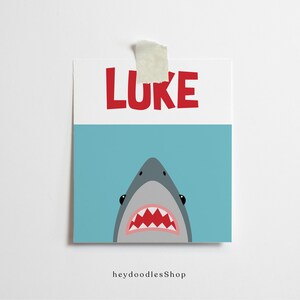 Custom Name Shark Printable Personalized Printable Wall Art Nautical ...