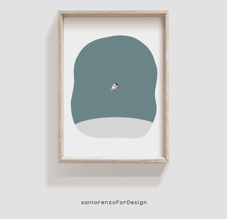 Spaceman Printable Wall Art Astronaut in Space Wall Art | Etsy