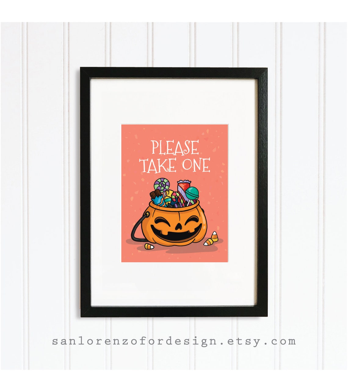 Halloween Candy Sign Please Take One Halloween Party Table - Etsy