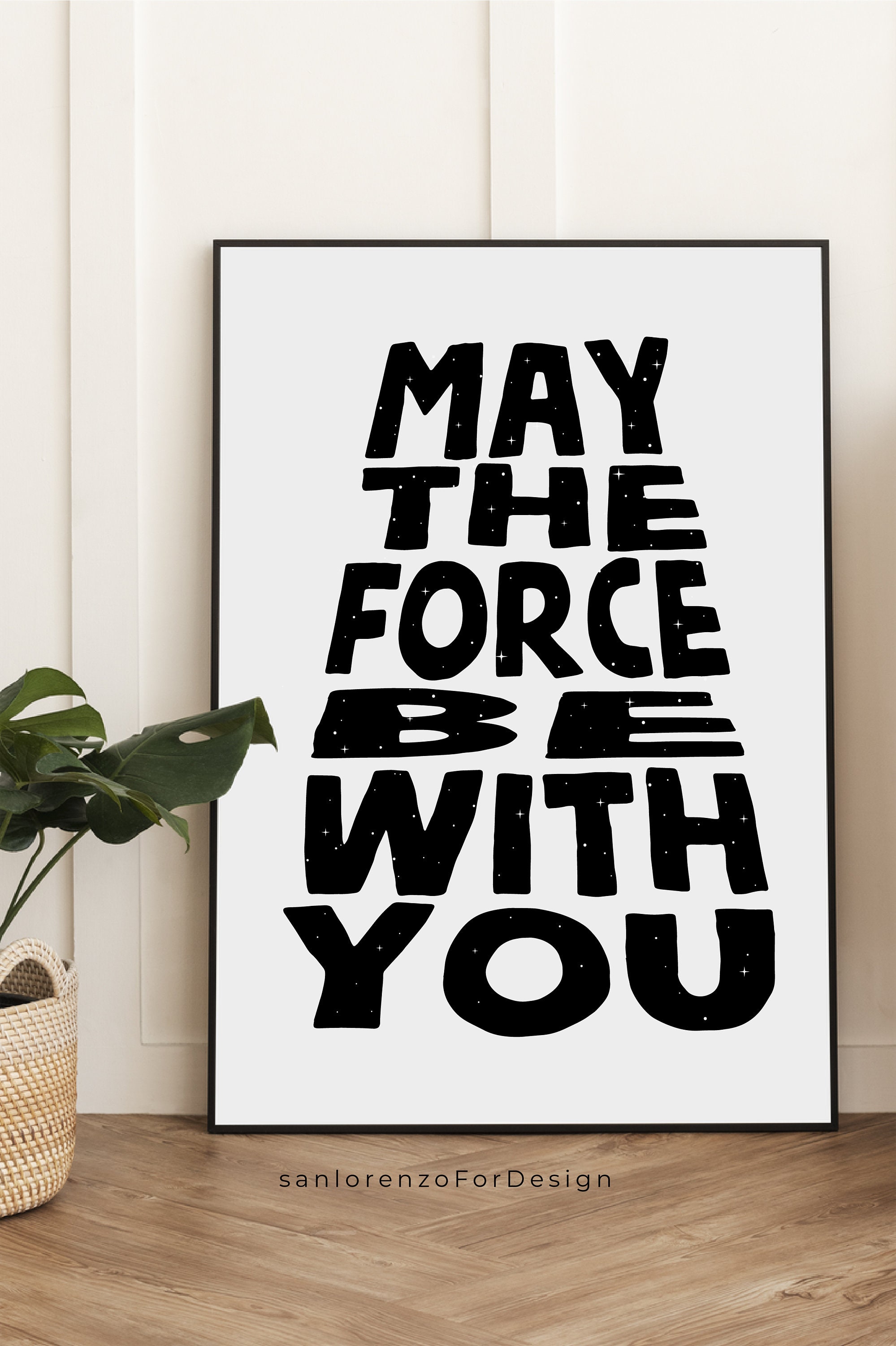 Star Wars for Kids May the Force Be With You Star Wars Wall | Etsy