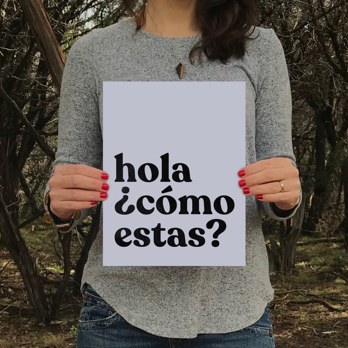 Hola Sign Hola Printable Wall Art Hello Languages Entryway | Etsy