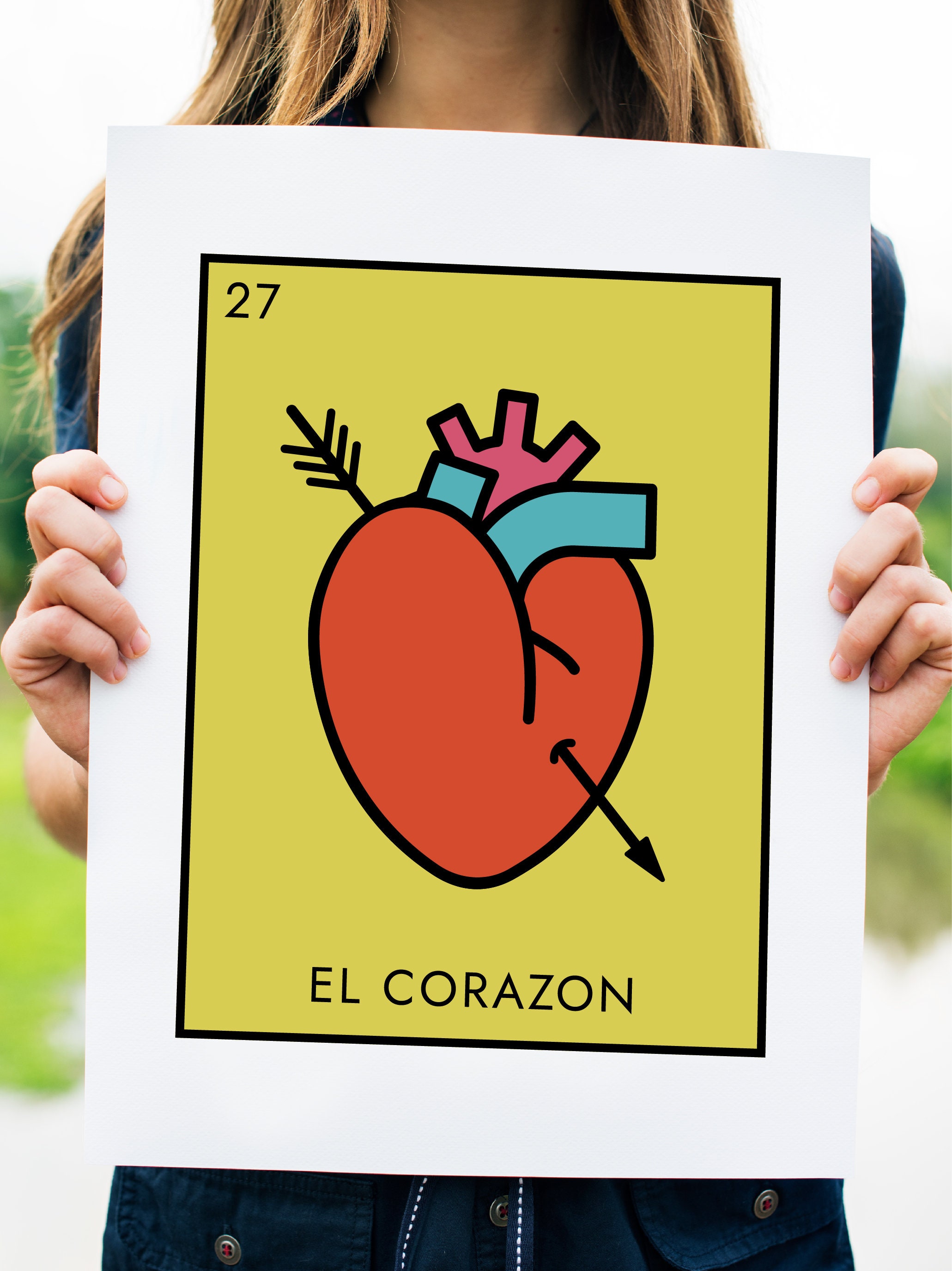 Loteria Mexicana El Corazon Printable Wall Art Mexican Folk | Etsy México