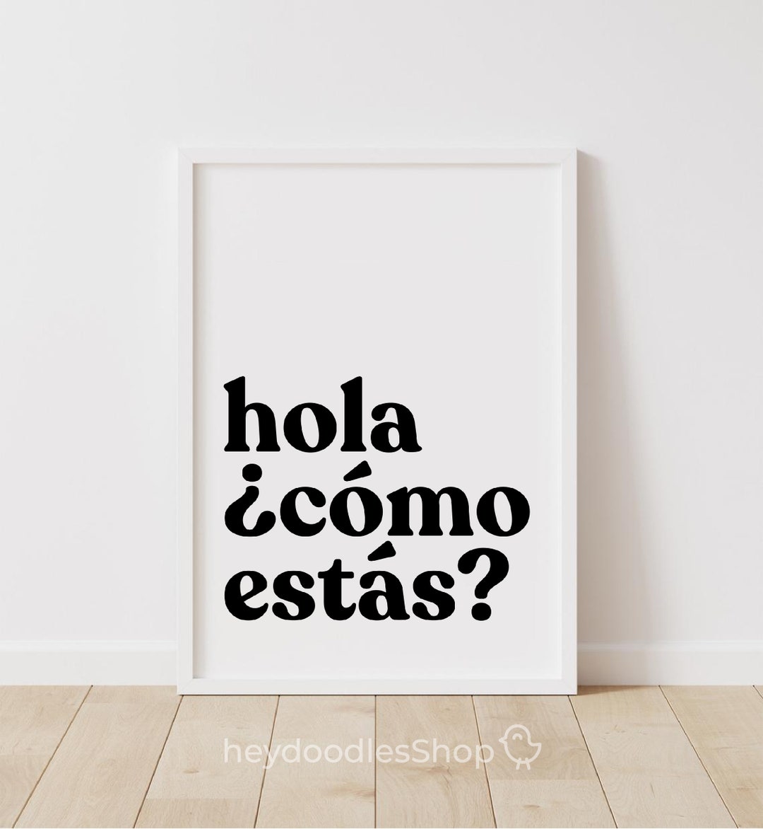 Hola Sign, Hola Printable Wall Art Hello Languages Entryway Decor ...