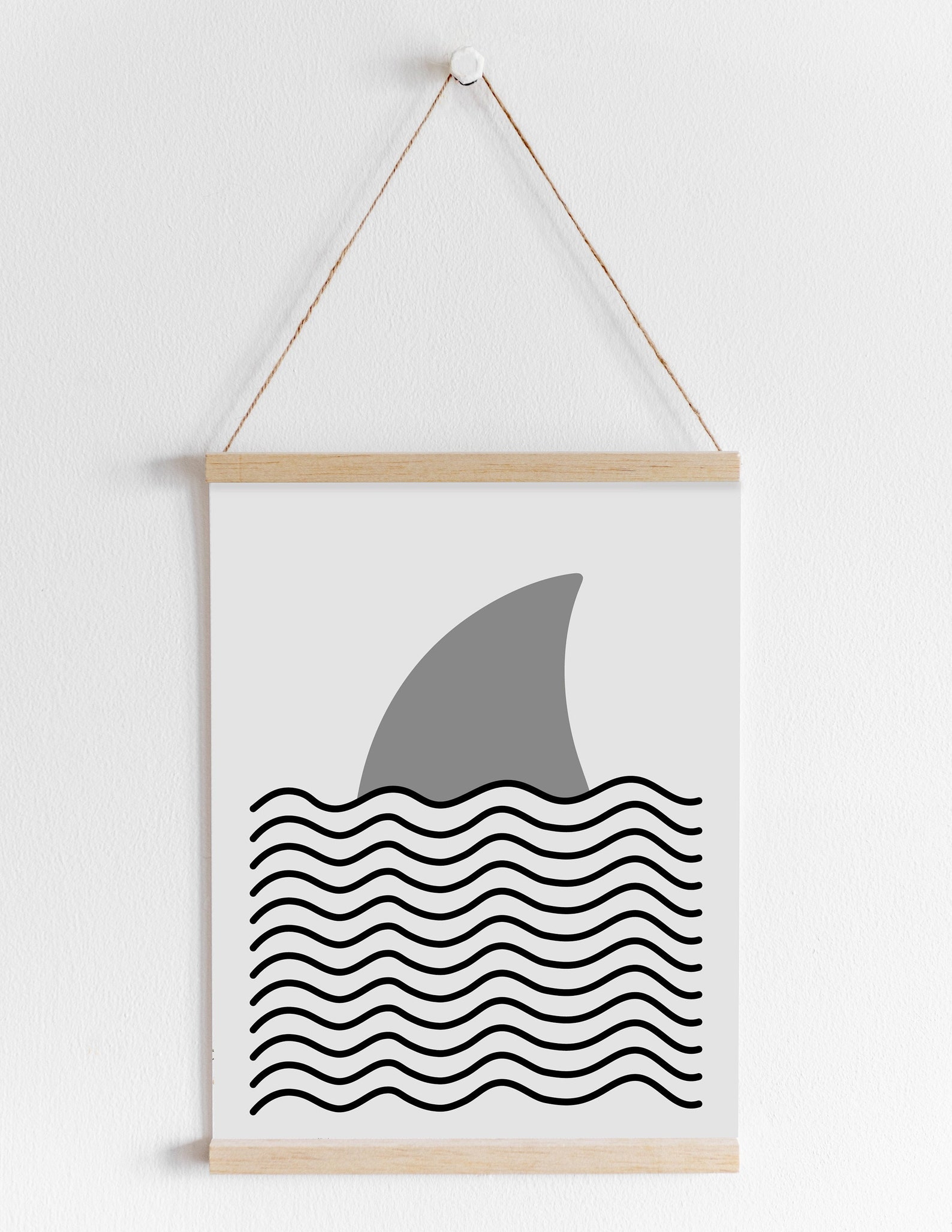 Shark Fin Printable Wall Art Nautical Nursery Decor Shark | Etsy
