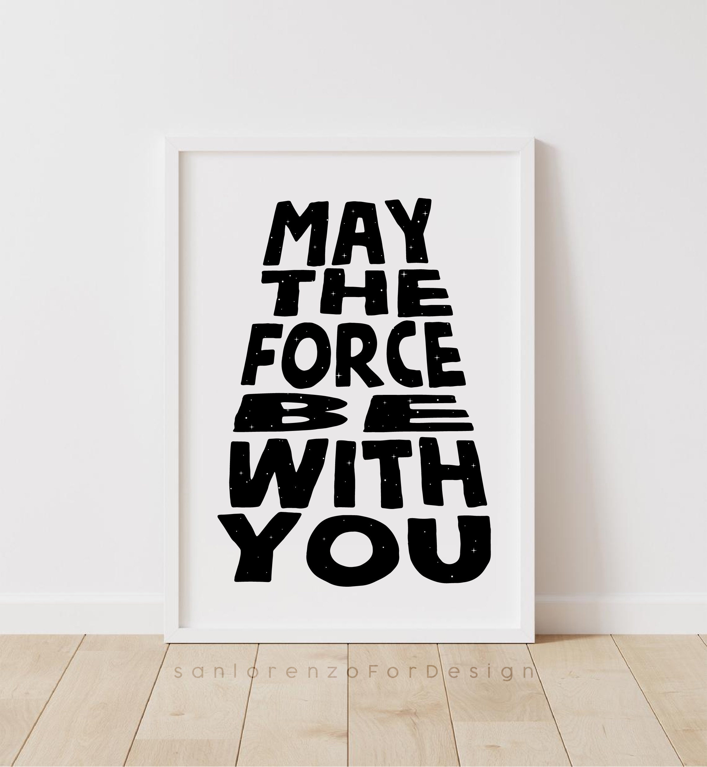 Star Wars for Kids May the Force Be With You Star Wars Wall | Etsy