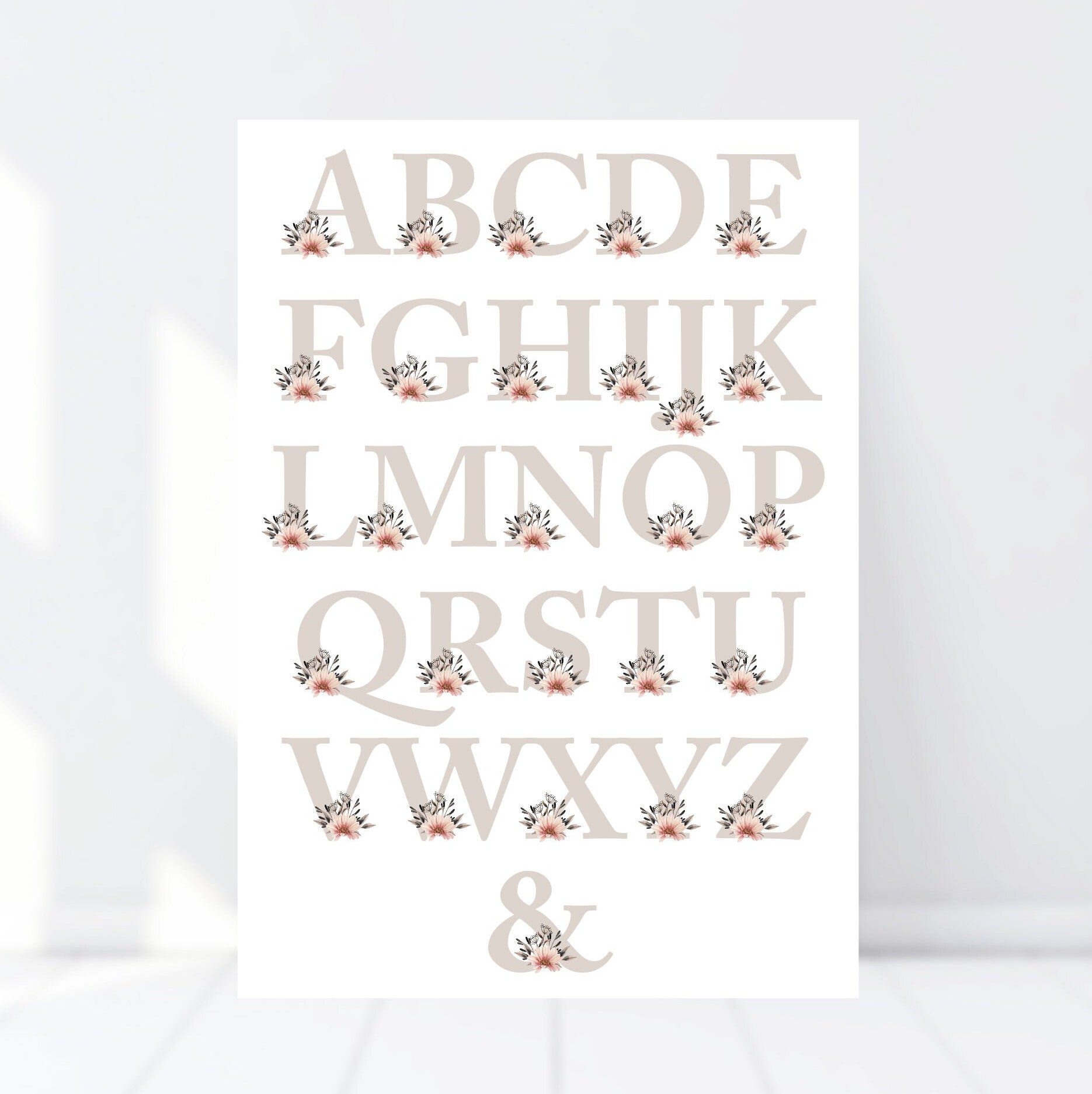 Floral Initial Print Boho Nursery Name Baby Shower Gift | Etsy