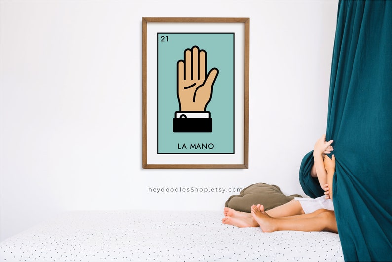 Loteria Mexicana La Mano Printable Wall Art Mexican Folk Art - Etsy