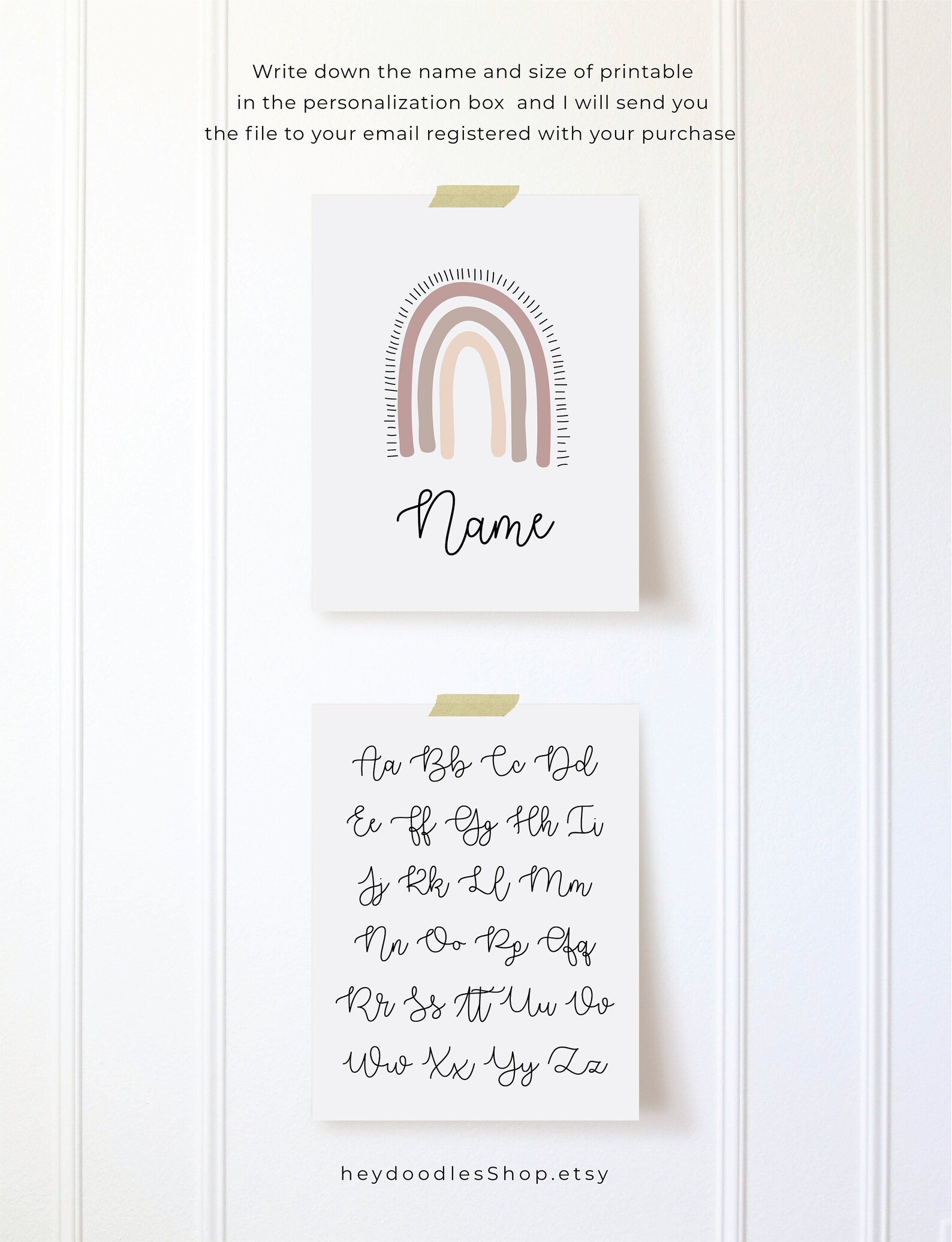 Rainbow Name Printable Custom Name Personalize Name Print | Etsy