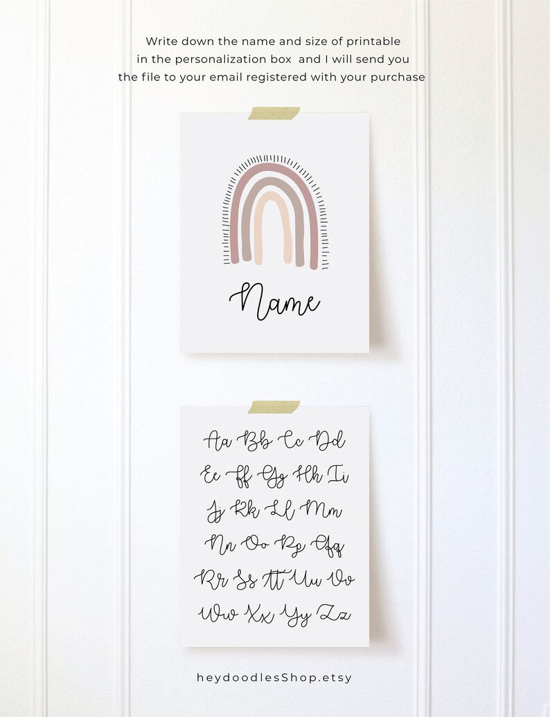Rainbow Name Printable Custom Name Personalize Name Print | Etsy