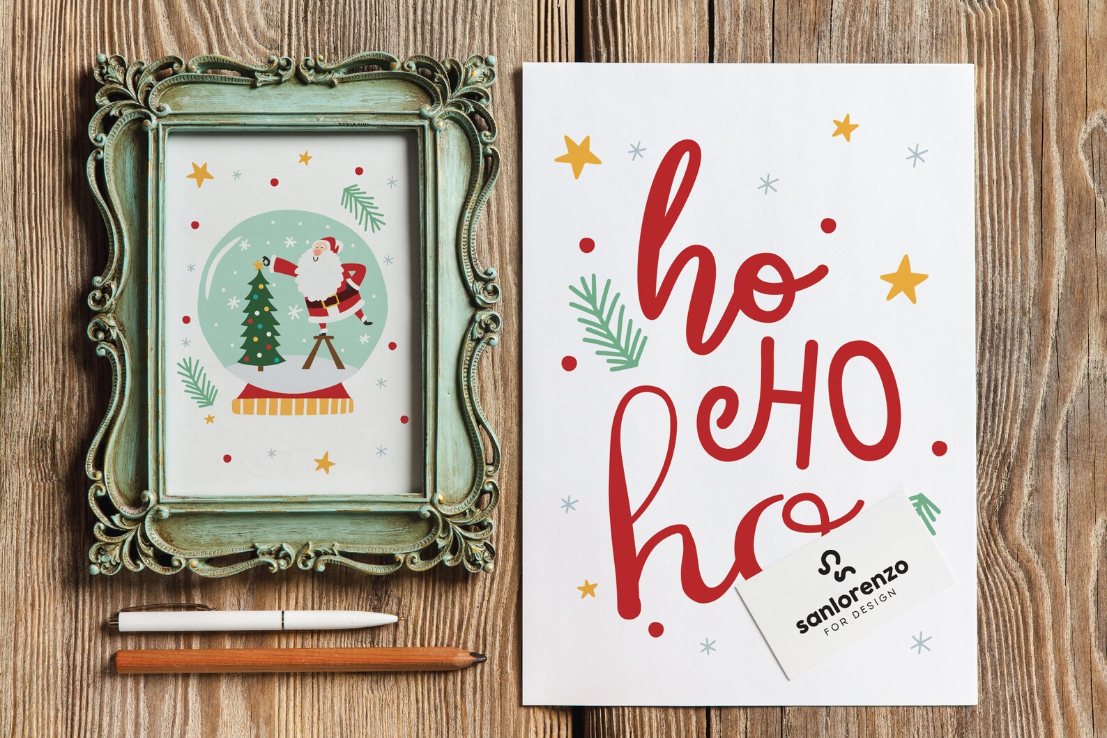 Santa Printable Wall Art Christmas Poster Holiday Decor Ho | Etsy