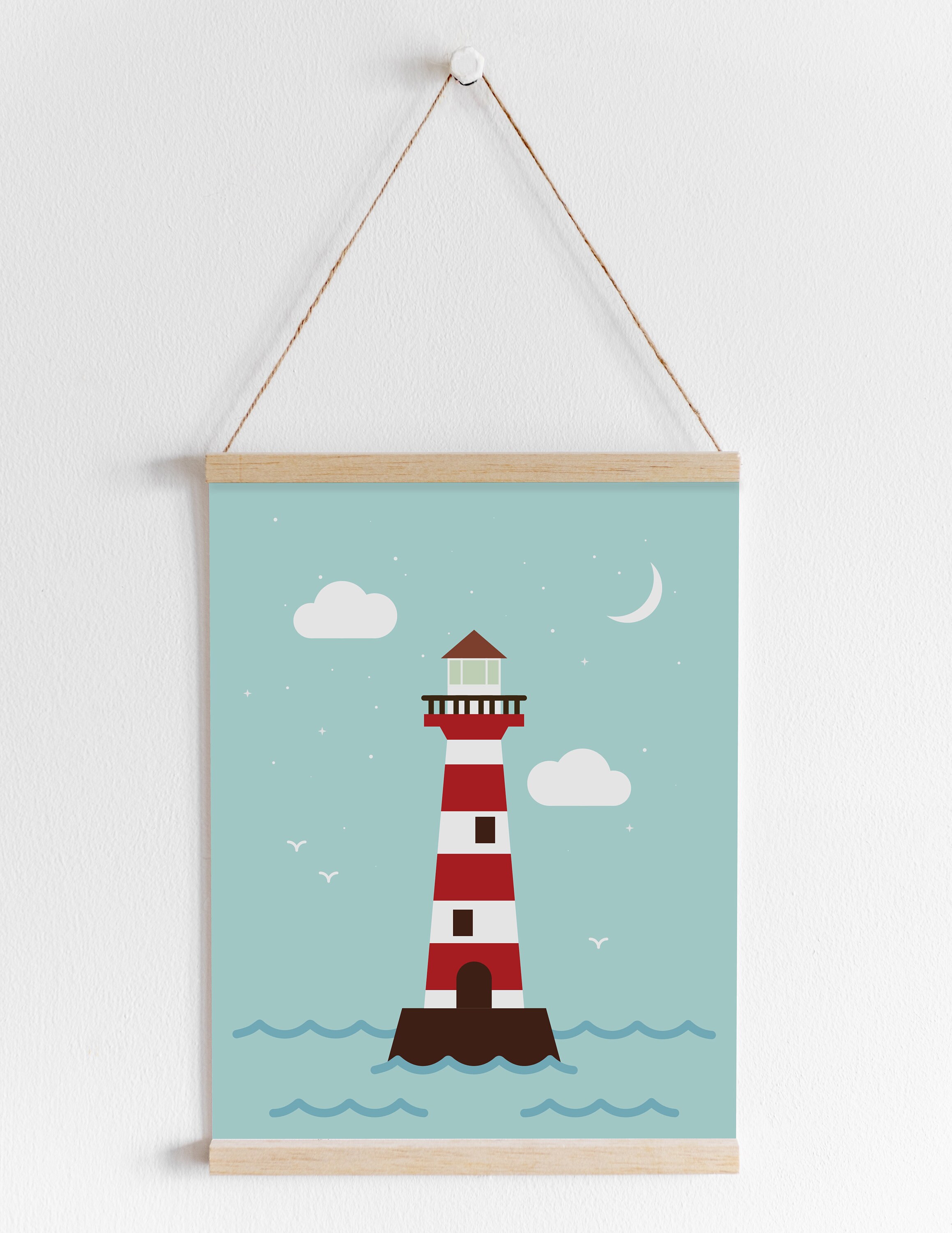 Lighthouse Printable Wall Art for Kids Room Nautical Nursery | Etsy