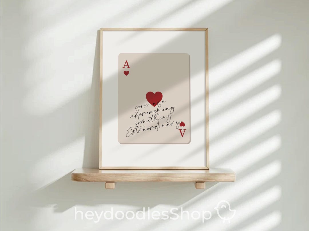 Positive Thinking Quote Printable Wall Art Ace of Heart Art ...