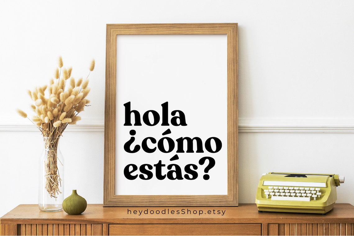 Hola Sign Hola Printable Wall Art Hello Languages Entryway | Etsy UK